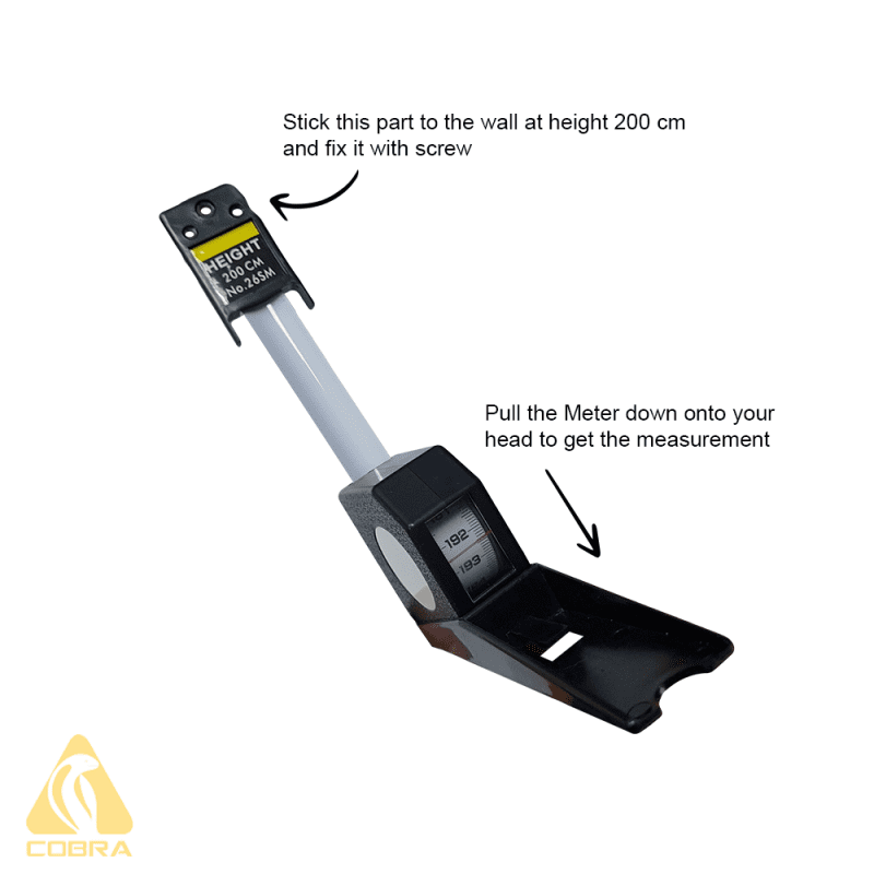 New Top Stature Meter 2.0m – Wall Mounted Height Scale | Cobra Sports ...