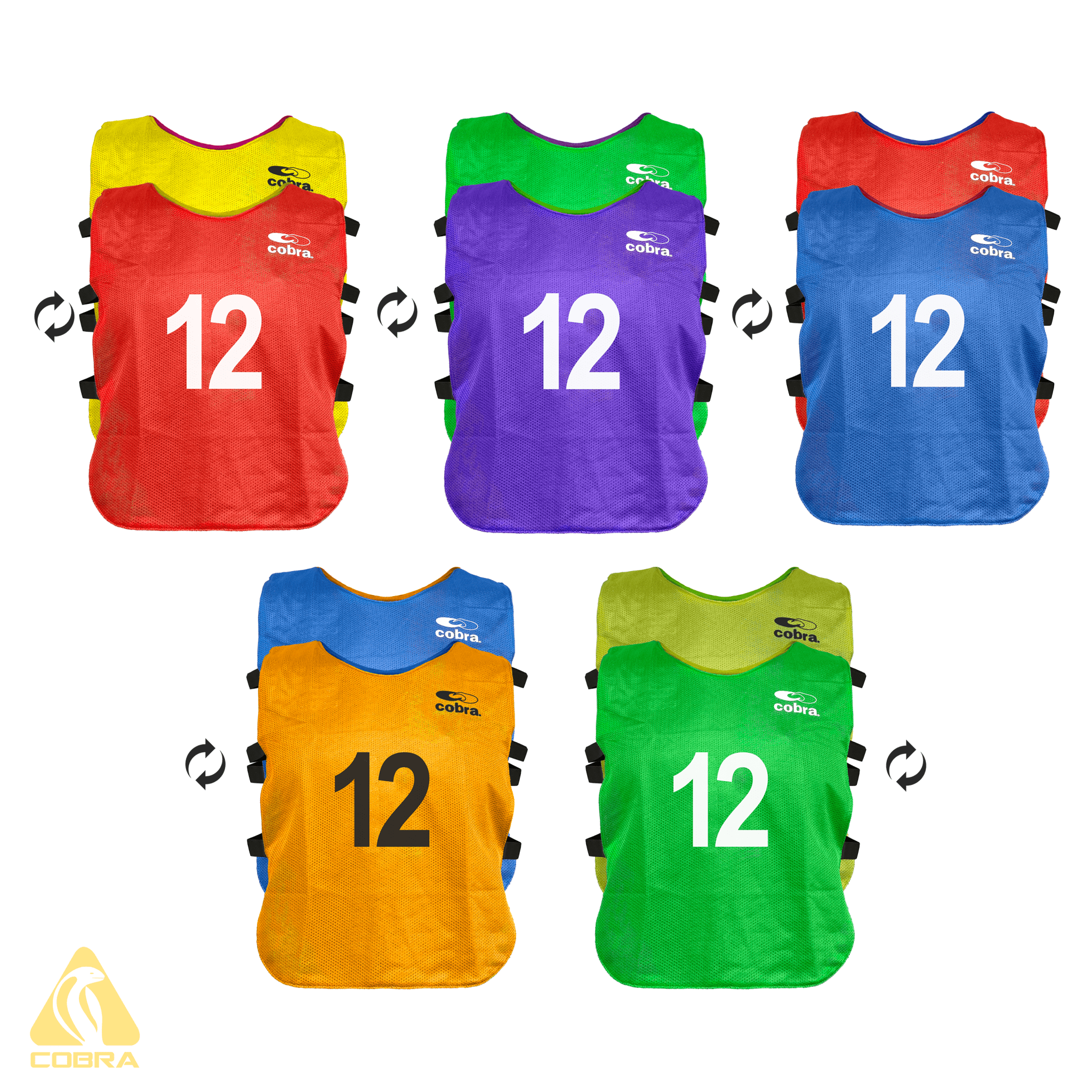 Cobra Reversible Training Bibs with Number 1-12 (Senior) | Cobra Sports ...